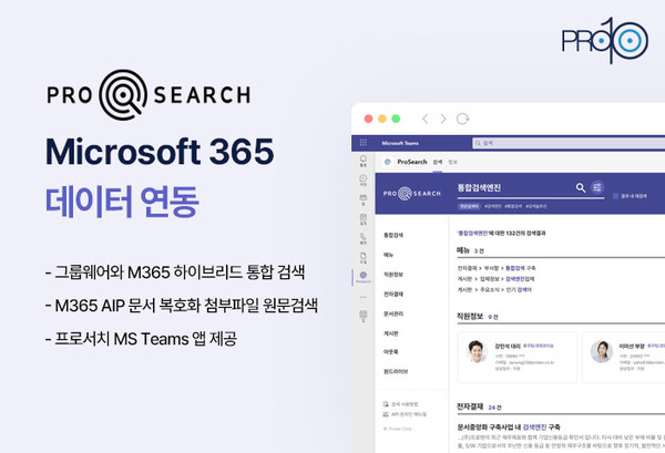 프로텐, 검색엔진 ‘프로서치’에 M365 데이터 및 AIP 검색 연동 모듈 추가